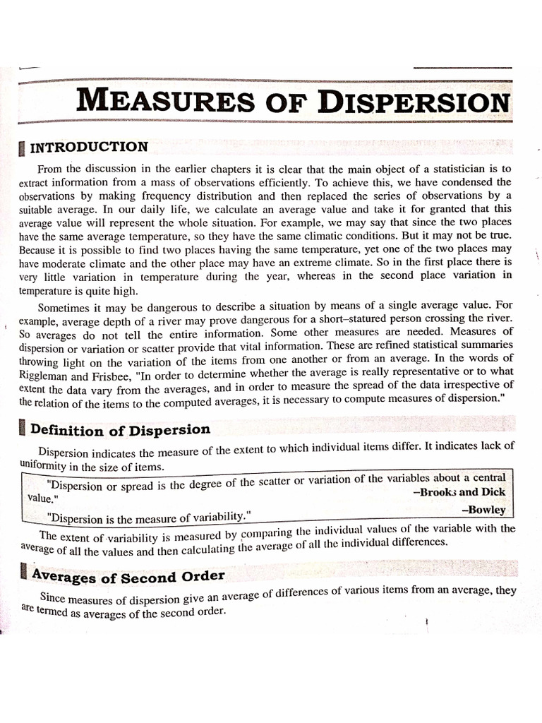 Measures of Dispersion | PDF