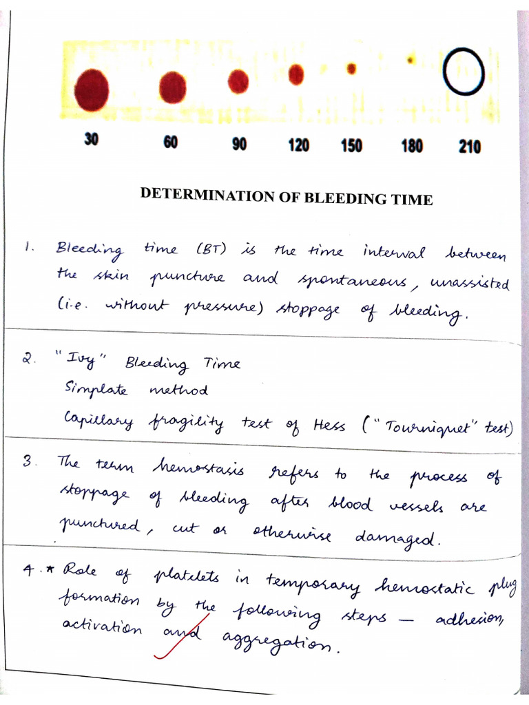 Determination of Bleeding Time | PDF