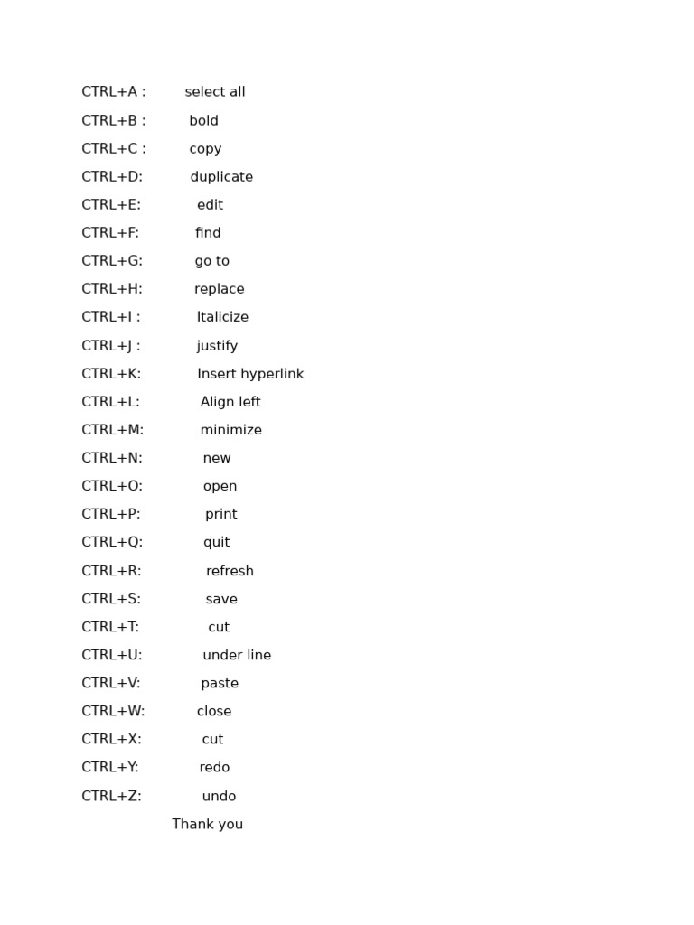 Control Keys | PDF