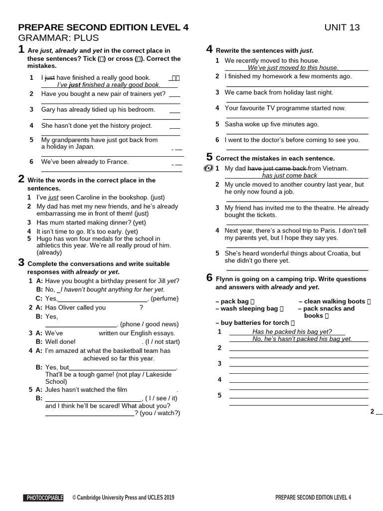 PREPARE 4 Grammar Plus Unit 13 | PDF