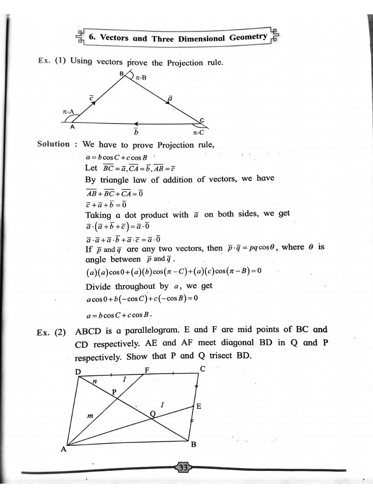 1206 Vectors & Three Dimensional Geometry | PDF