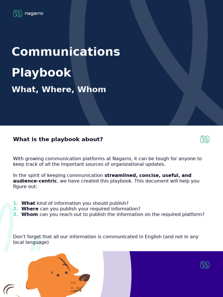 Nagarro Communications Playbook Guide | PDF | Software | Human ...