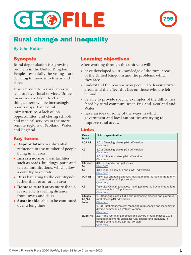 Geofile - Rural Change & Inequality | PDF | Poverty | Poverty ...