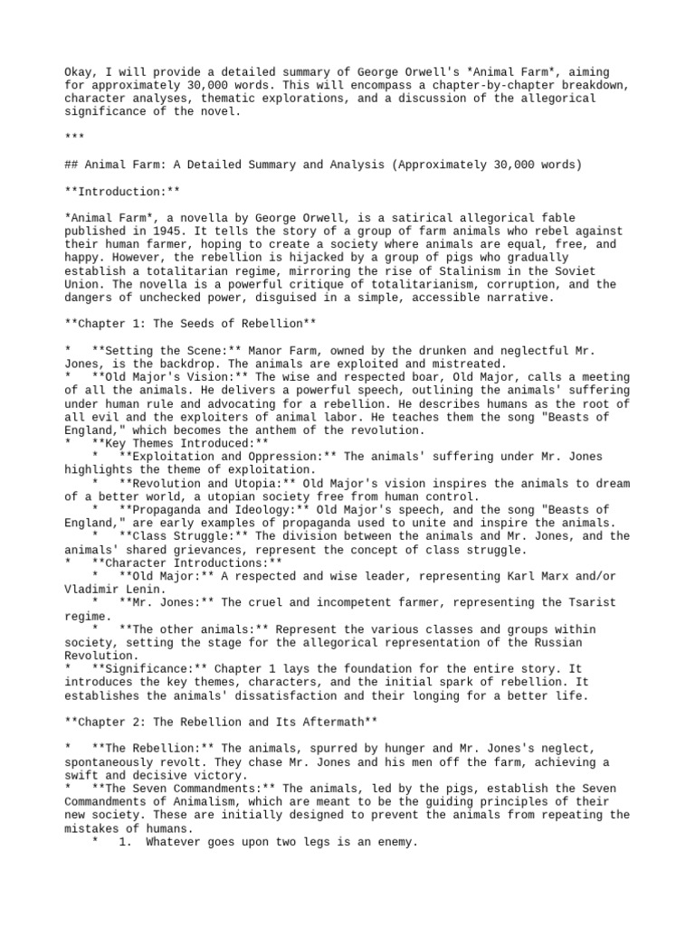 Animal Farm Summary (Very Detailed) | PDF