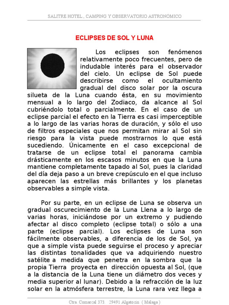 Eclipses de Sol y Luna | PDF | Eclipse | Luna