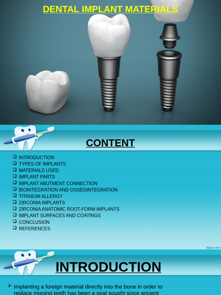 Dental Implant Materials Overview | PDF | Dental Implant | Titanium