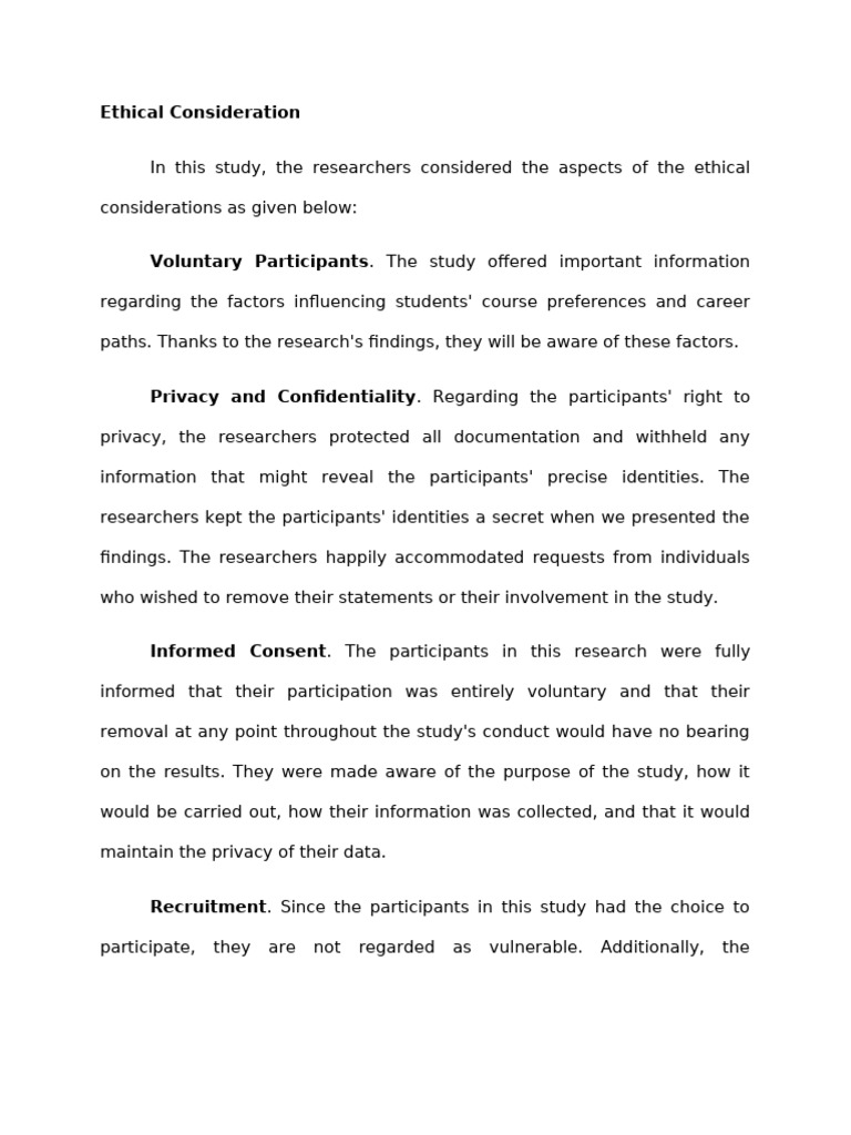 Ethical Consideration Quantitative | PDF | Data | Privacy