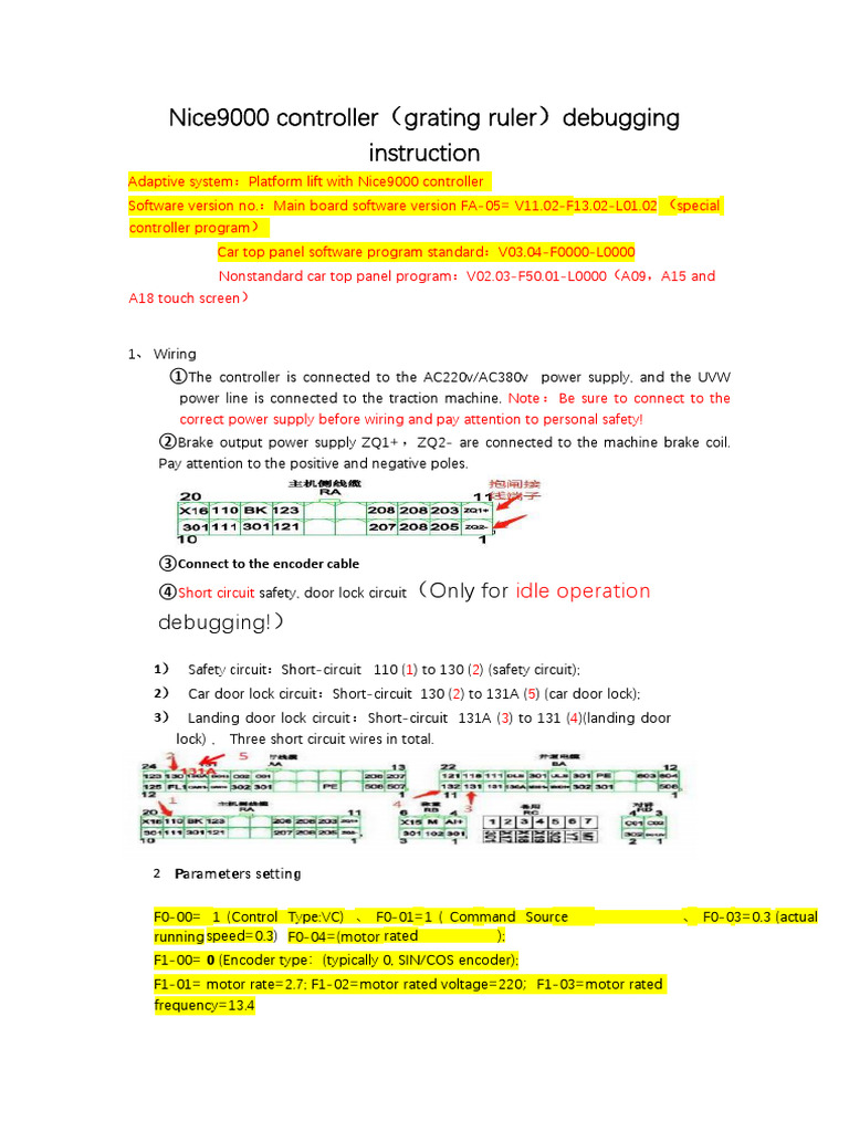 Platform lift grating ruler debugging instructions | PDF | Relay | Elevator