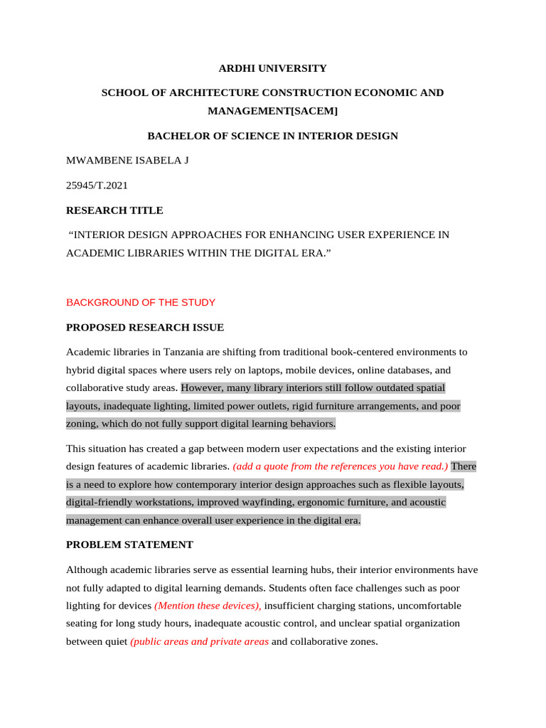 RESEARCH TITLES BY ISABELA | PDF | Libraries | Interior Design