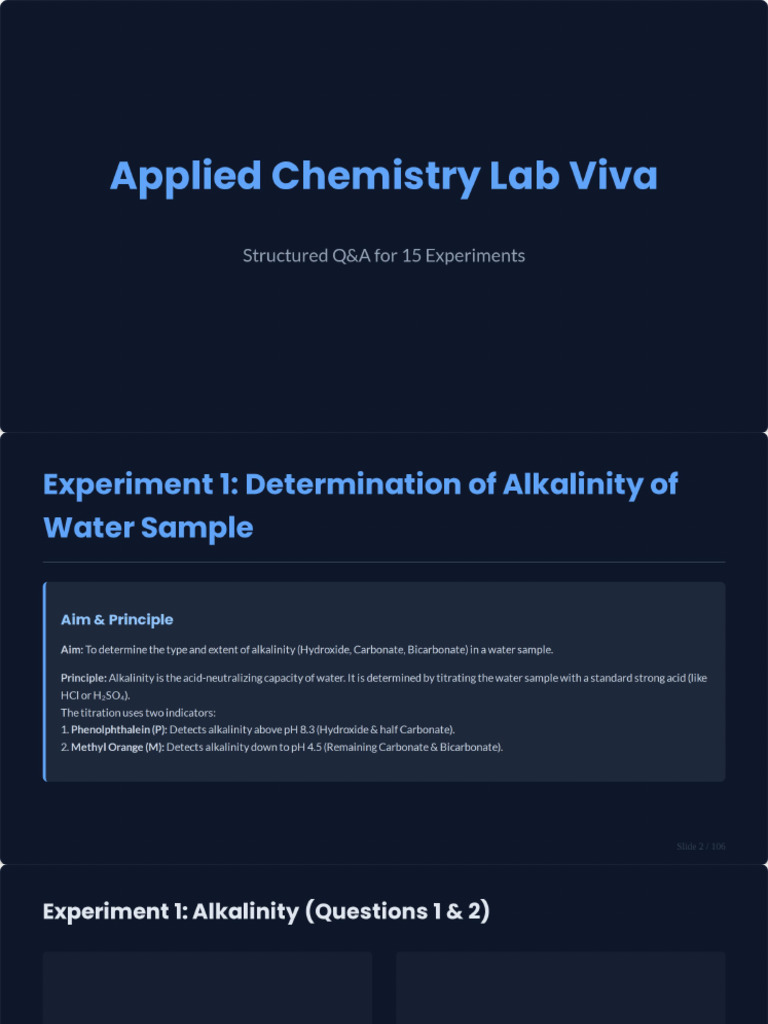Chemistry Lab Viva Voce (15 Experiments) | PDF