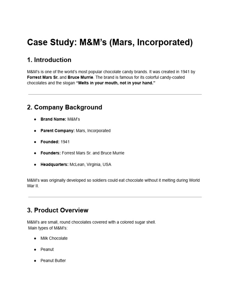 M&M's Case Study: Marketing & Success | PDF | Chocolate | Candy