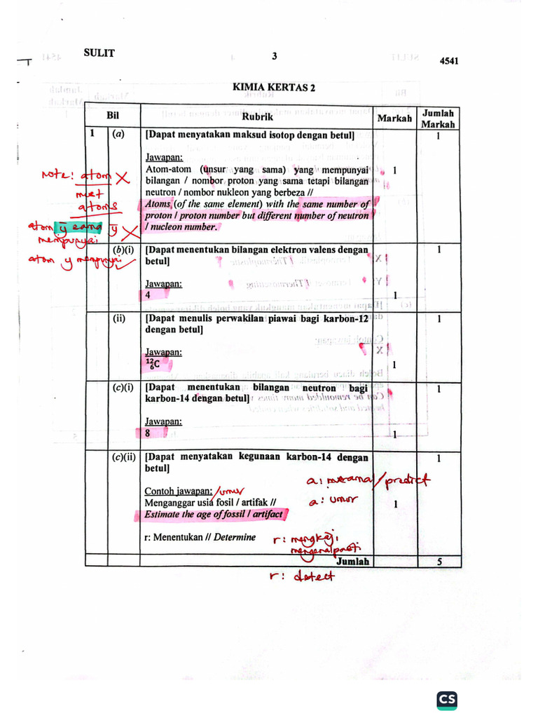 Skema Kimia Kertas 2 Trial SPM 2025 N9 | PDF