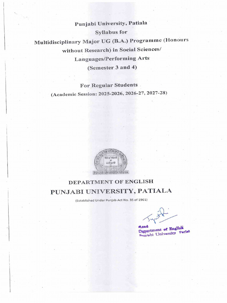 B.A. (English-Major) Part II (Sem III & IV) Nep-Mdc | PDF
