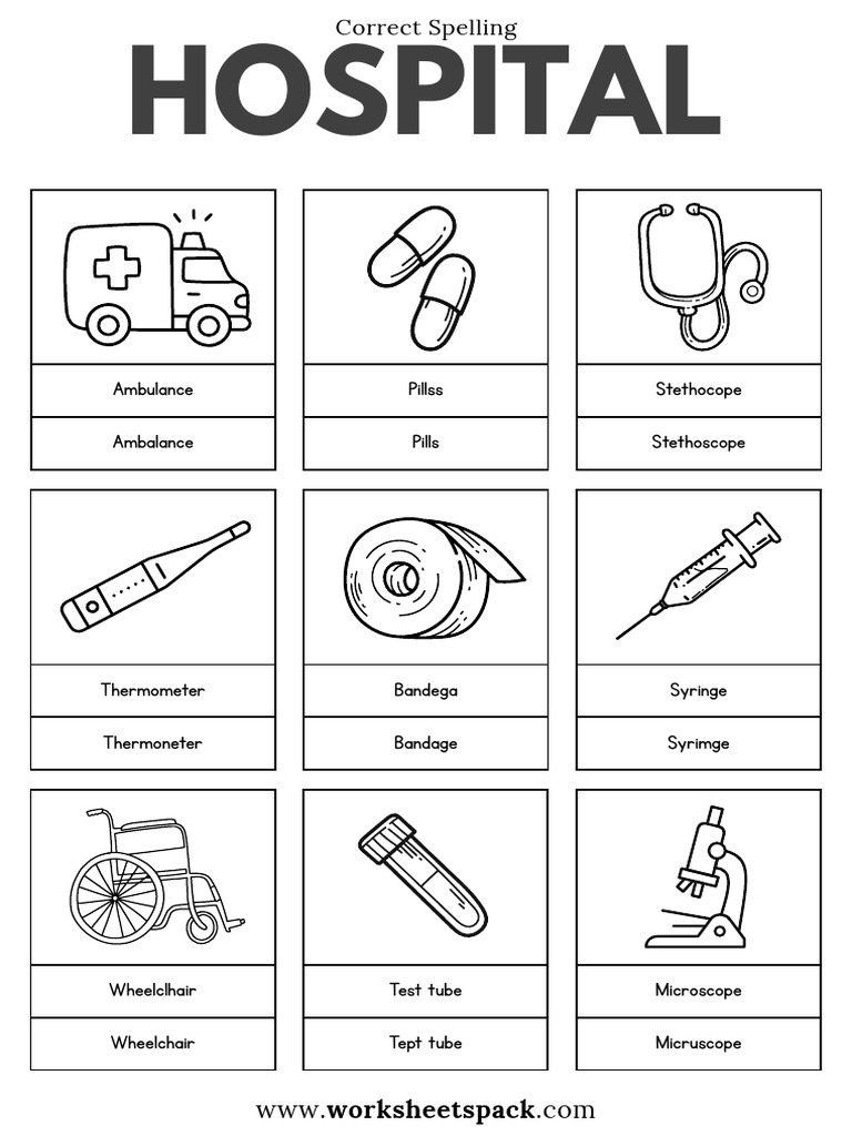 Hospital Vocabulary and Spelling Guide | PDF | Hospital | Emergency ...