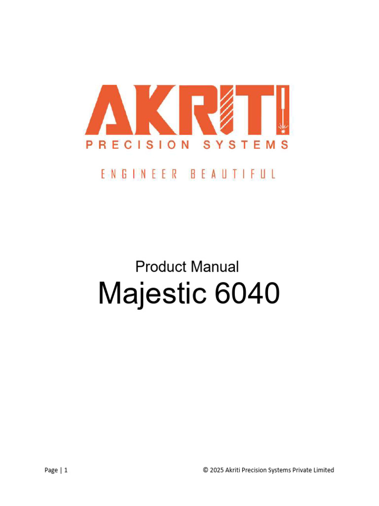 Majestic 6040 CNC Machine User Manual | PDF | Composite Material ...