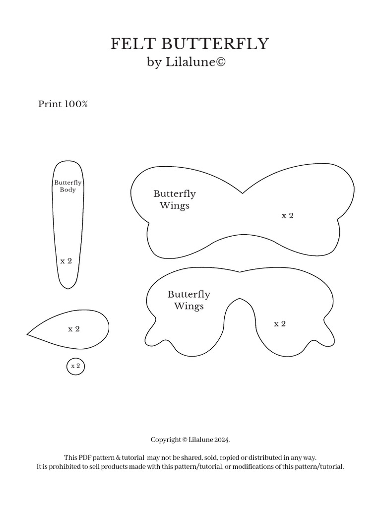 Felt Butterfly Pattern | PDF