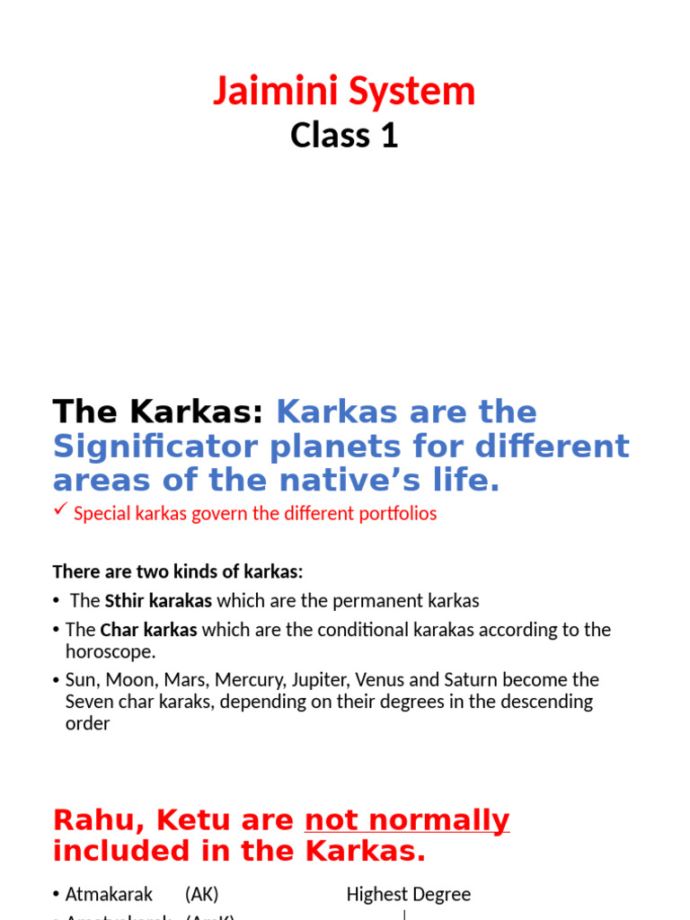 Understanding Jaimini System Karkas and Aspects | PDF | Planets In ...