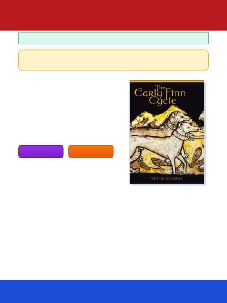 The Early Finn Cycle 1st Edition Kevin Murray Ebook Fresh Digital | PDF