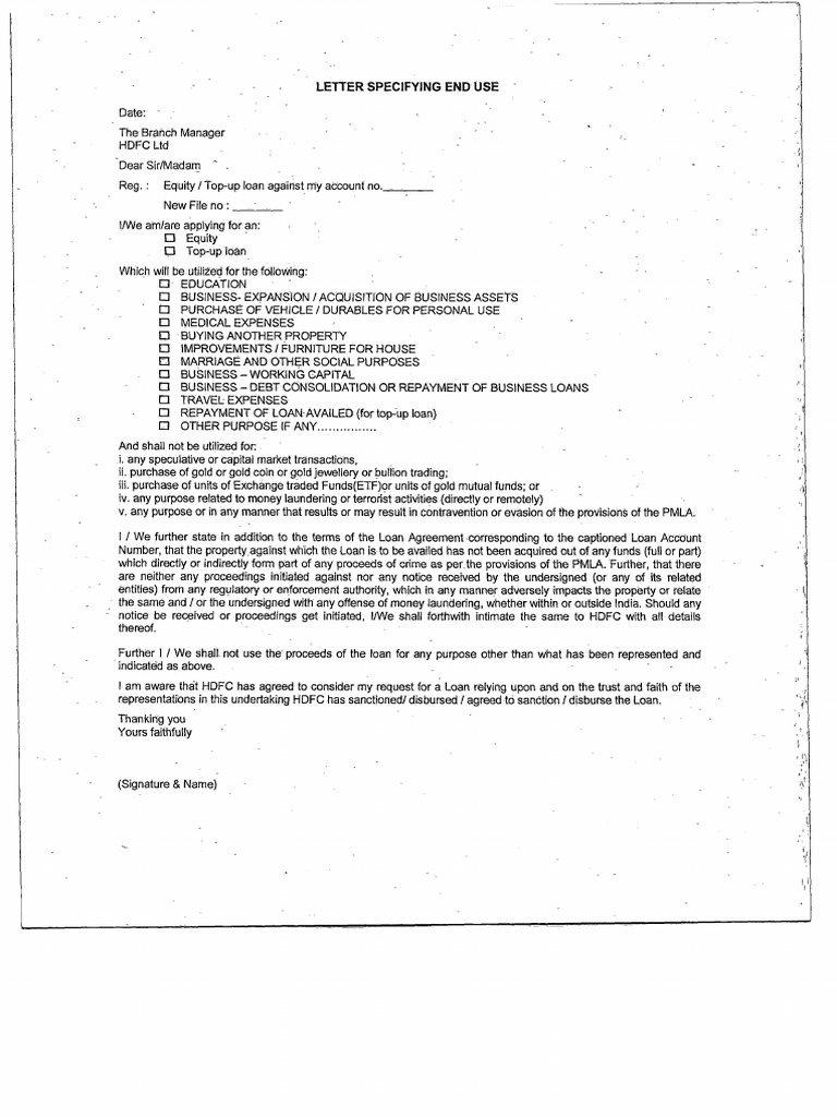 End Use Letter New | PDF