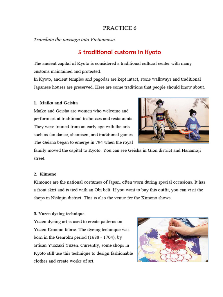 Kyoto's Traditional Customs Explained | PDF