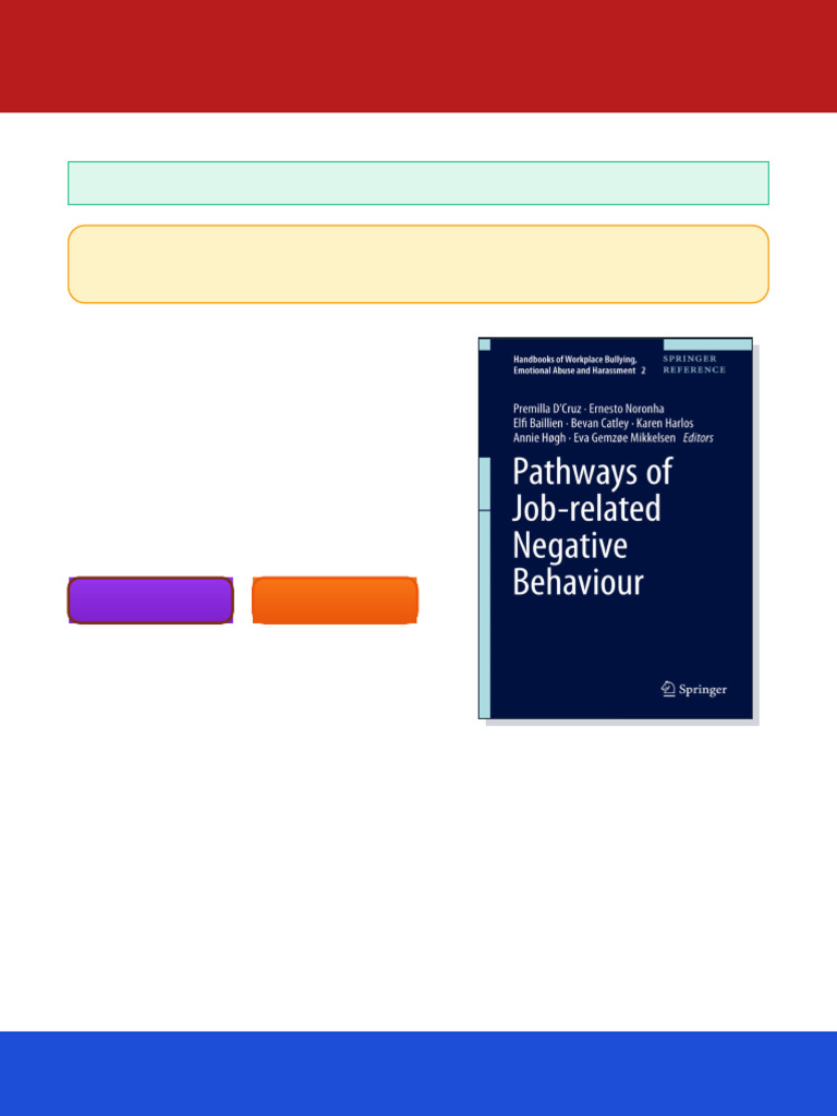 Pathways of Job related Negative Behaviour Handbooks of Workplace ...