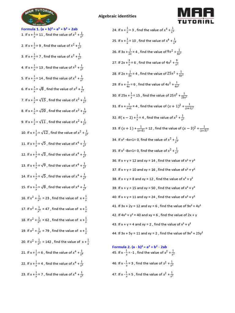 Algebraic Identities and Problems | PDF | Chess | Chess Openings