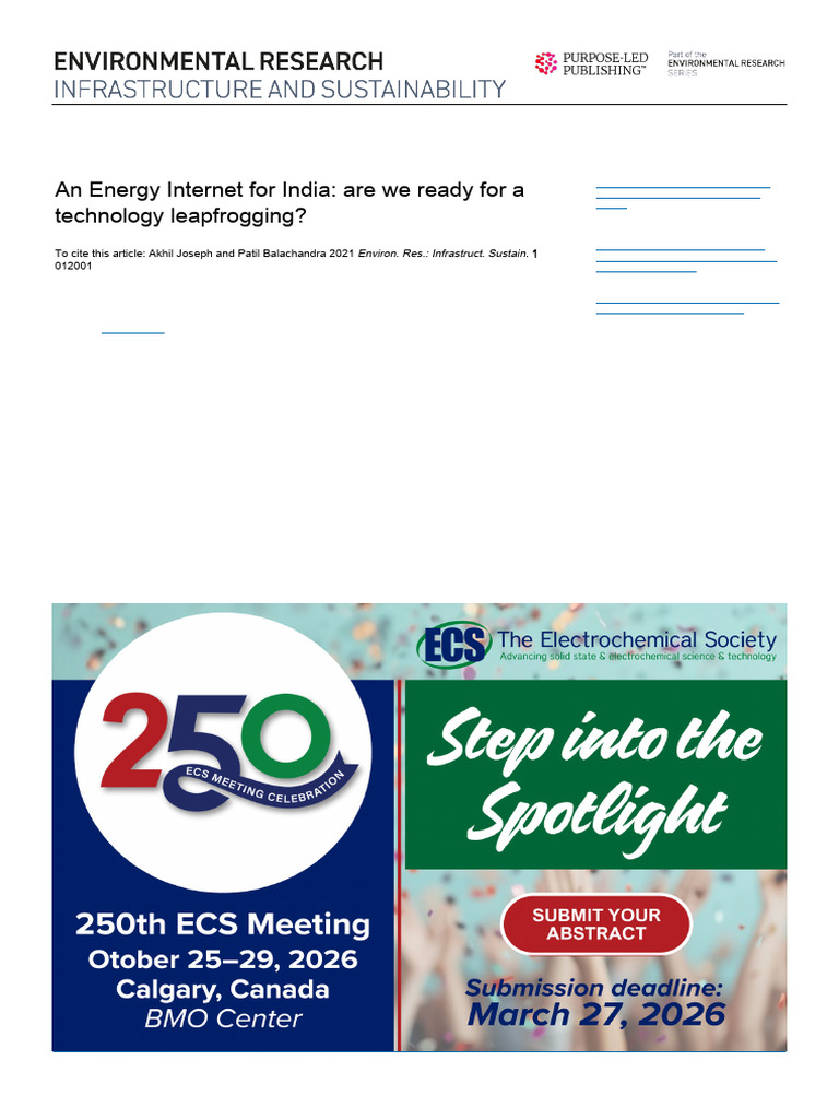Joseph 2021 Environ. Res. Infrastruct. Sustain. 1 012001 | PDF ...