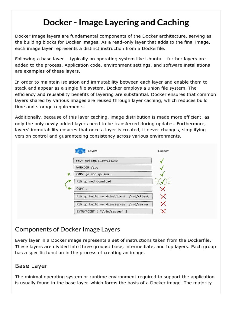 Docker - Image Layering and Caching | PDF | Cache (Computing ...