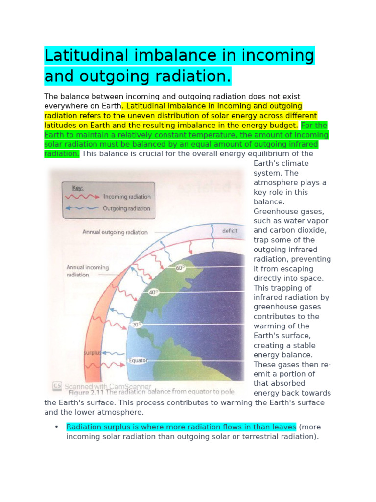 Latitudinal Radiation Imbalance Explained | PDF | Greenhouse Effect ...