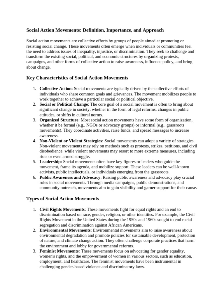 Social Action Movements | PDF | Social Movements | Feminism