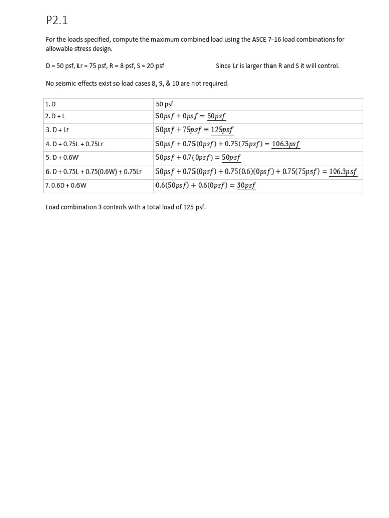 ASCE 7-16 Load Combinations Analysis | PDF | Structural Load | Snow