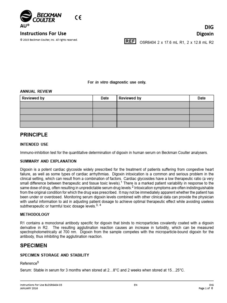 Digoxin Blosr6404-03 en | PDF | Medical Specialties