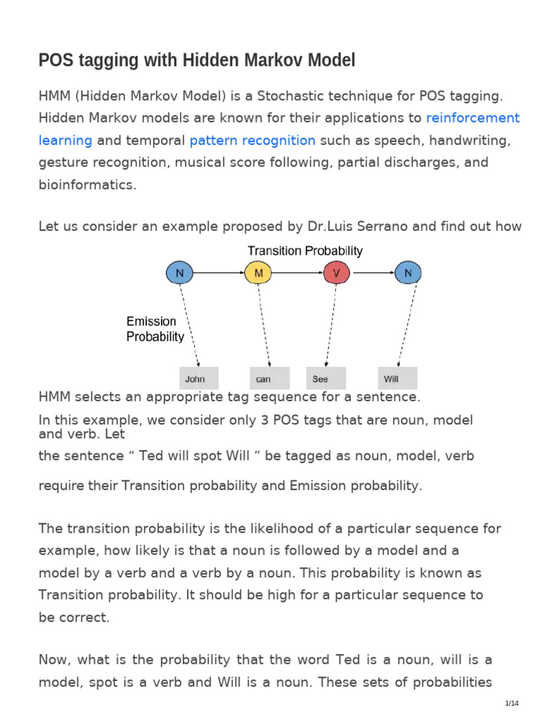 POS (Part-Of-Speech) Tagging With Hidden Markov Model _ Great Learning ...