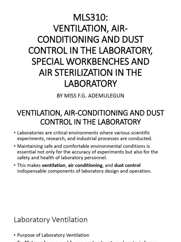 Laboratory Ventilation and Air Control Guide | PDF | Ventilation ...