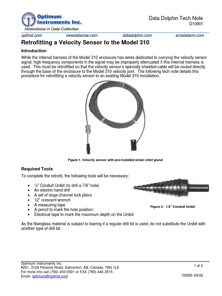 D10901 Retrofitting A Velocity Sensor To The Model 310 | PDF ...