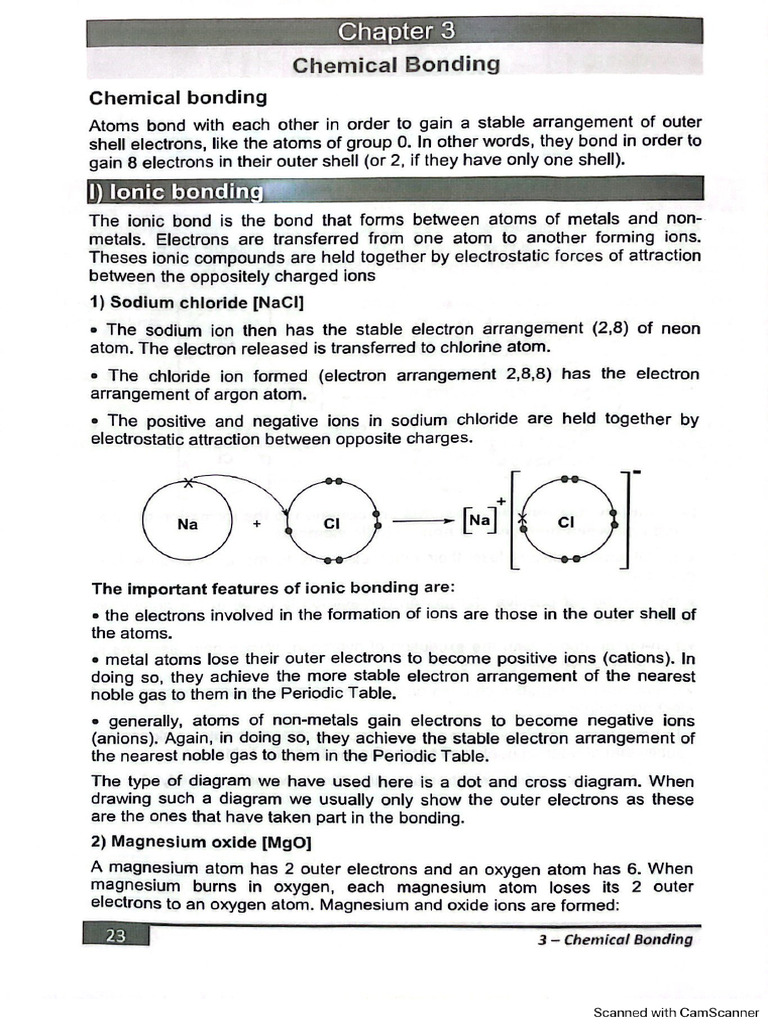 3-Chemical Bonding (Notes) | PDF
