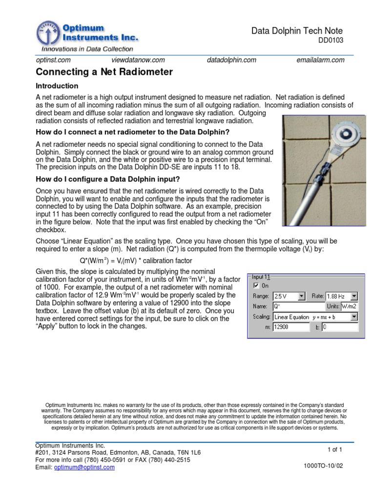 DD0103 Connecting A Radioactivity Net Radiometer | PDF | Electrical ...