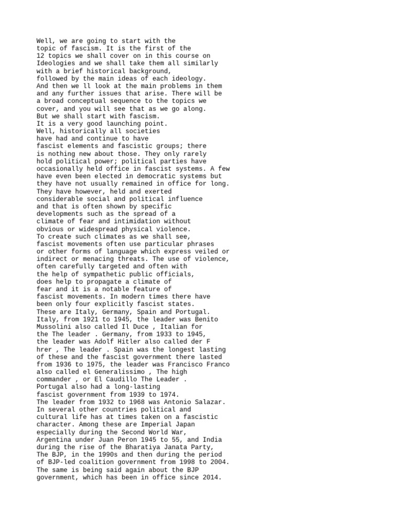 (English) Fascism Introduction and Main Ideas (DownSub - Com) | PDF ...