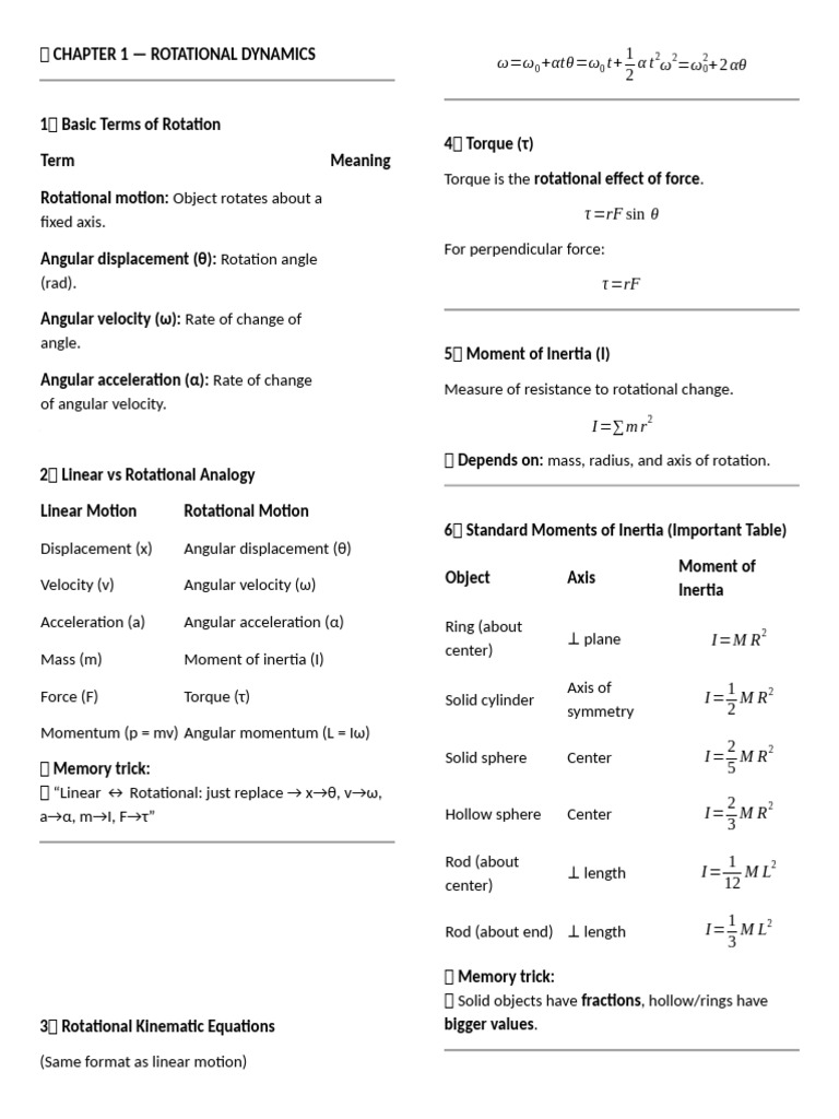 Rotational Dynamics | PDF | Rotation Around A Fixed Axis | Angular Momentum