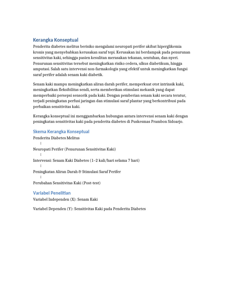 Kerangka Konseptual Senam Kaki (1) | PDF
