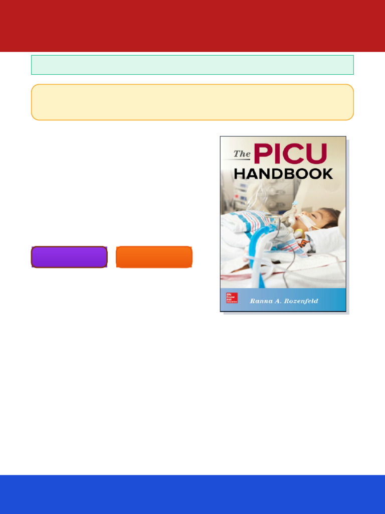 The PICU Handbook Ranna A. Rozenfeld Ebook Secure Download | PDF