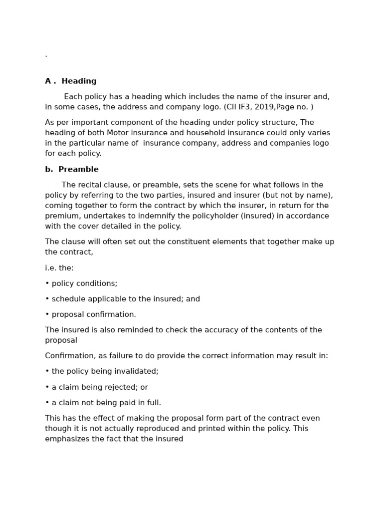 Policy Structure Zephania | PDF | Insurance | Vehicle Insurance