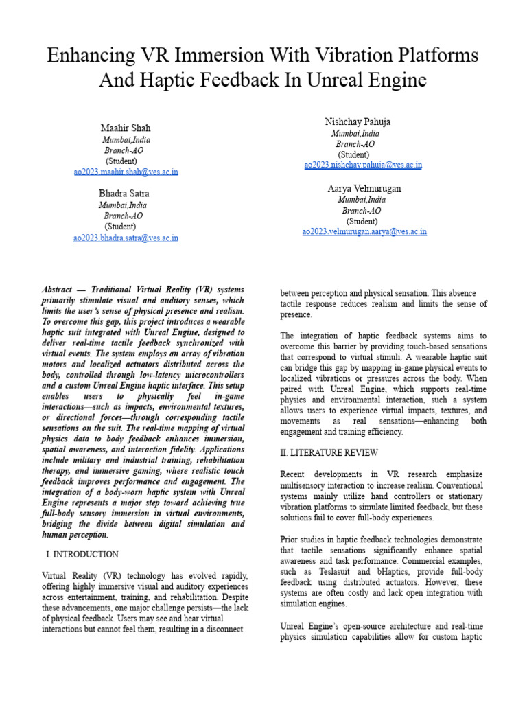 IPD IEEE Paper Presentation | PDF | Virtual Reality | Simulation
