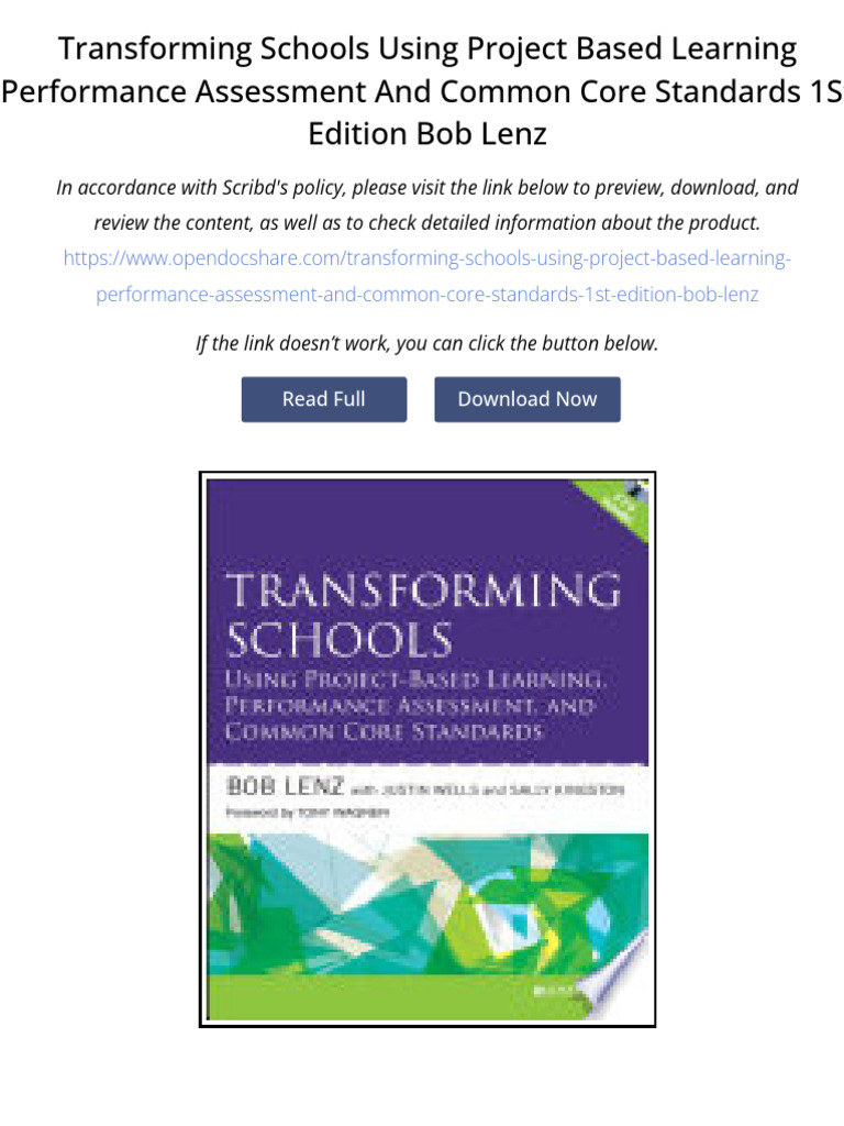 Transforming Schools Using Project Based Learning Performance ...