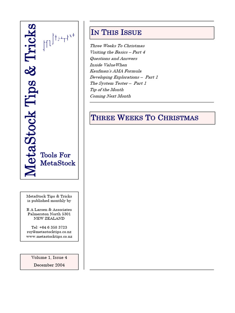 December 2004 MetaStock Tips & Tricks | PDF | Function (Mathematics ...