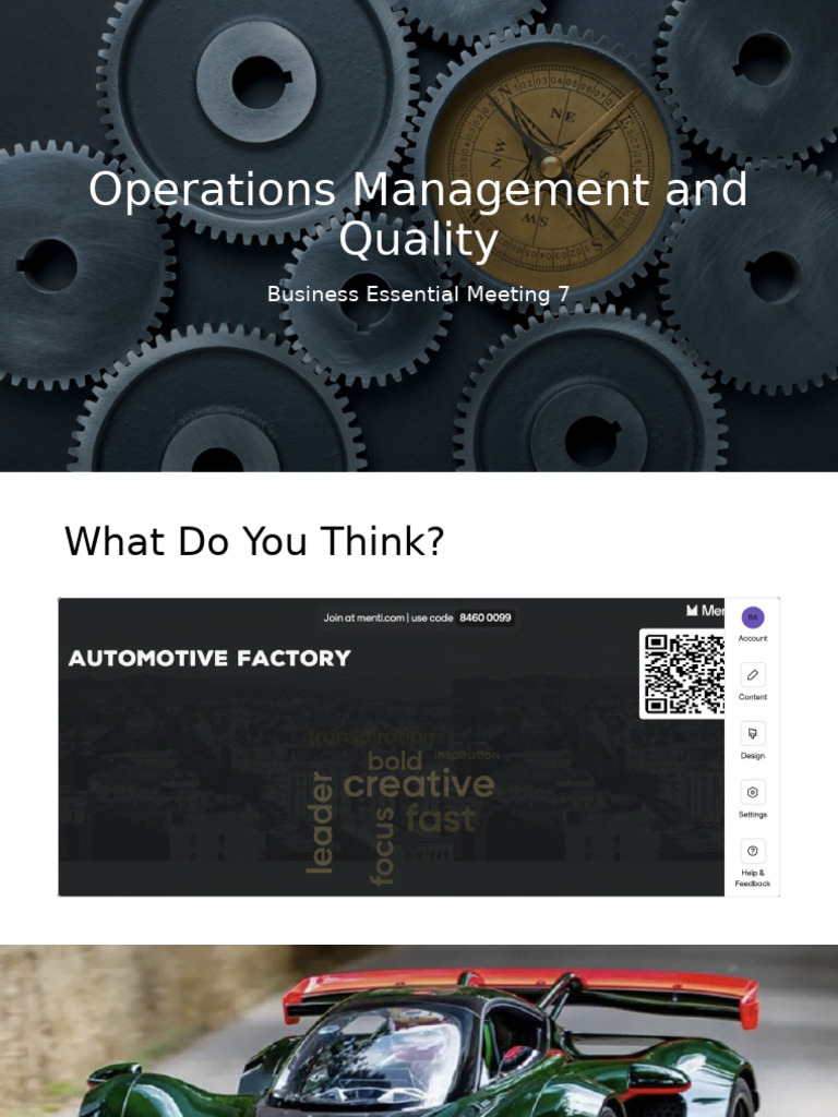Operations Management & Value Chain Insights | PDF | Quality (Business ...