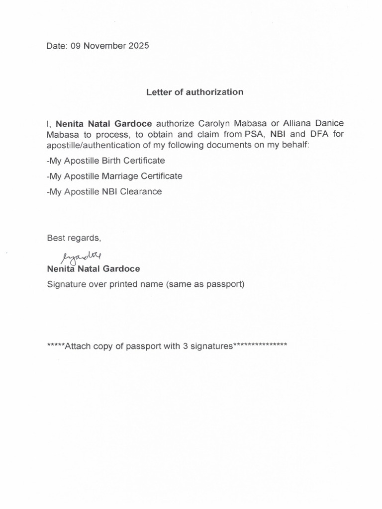 Letter of Authorization | PDF