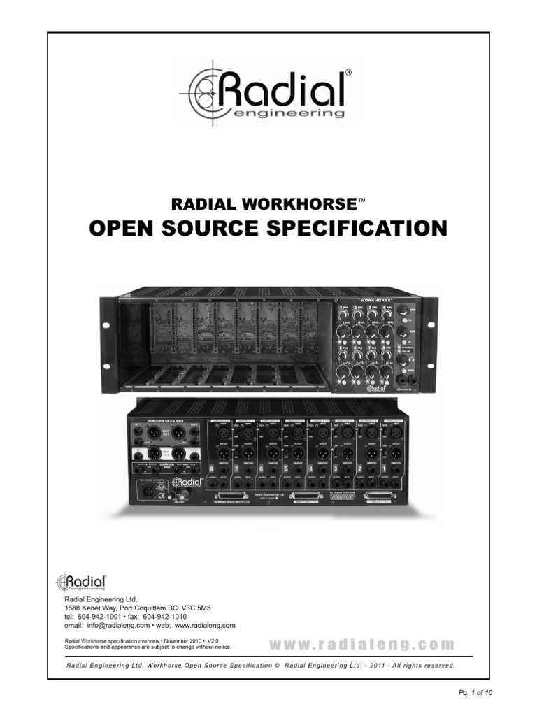 Radial Workhorse Open Source Specs | PDF | Operational Amplifier ...