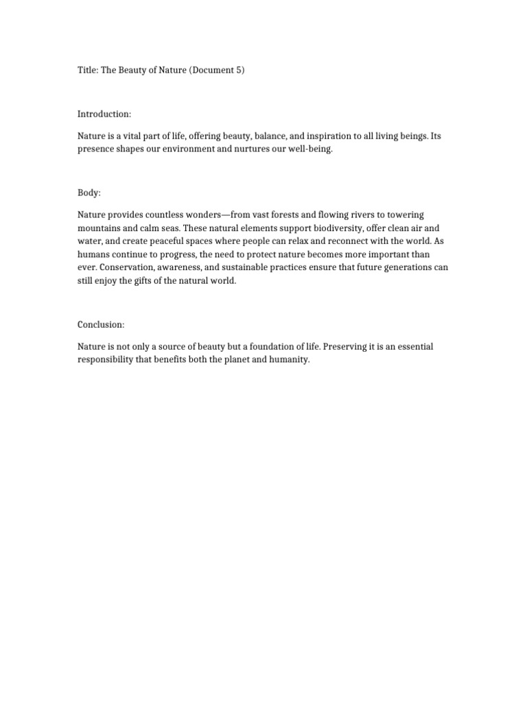 Nature Document 5 | PDF