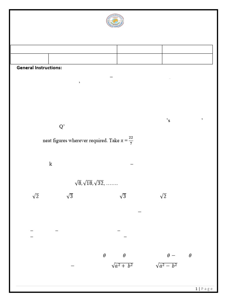 Mathematics Preboard Exam Paper 2024-25 | PDF | Triangle | Mathematics